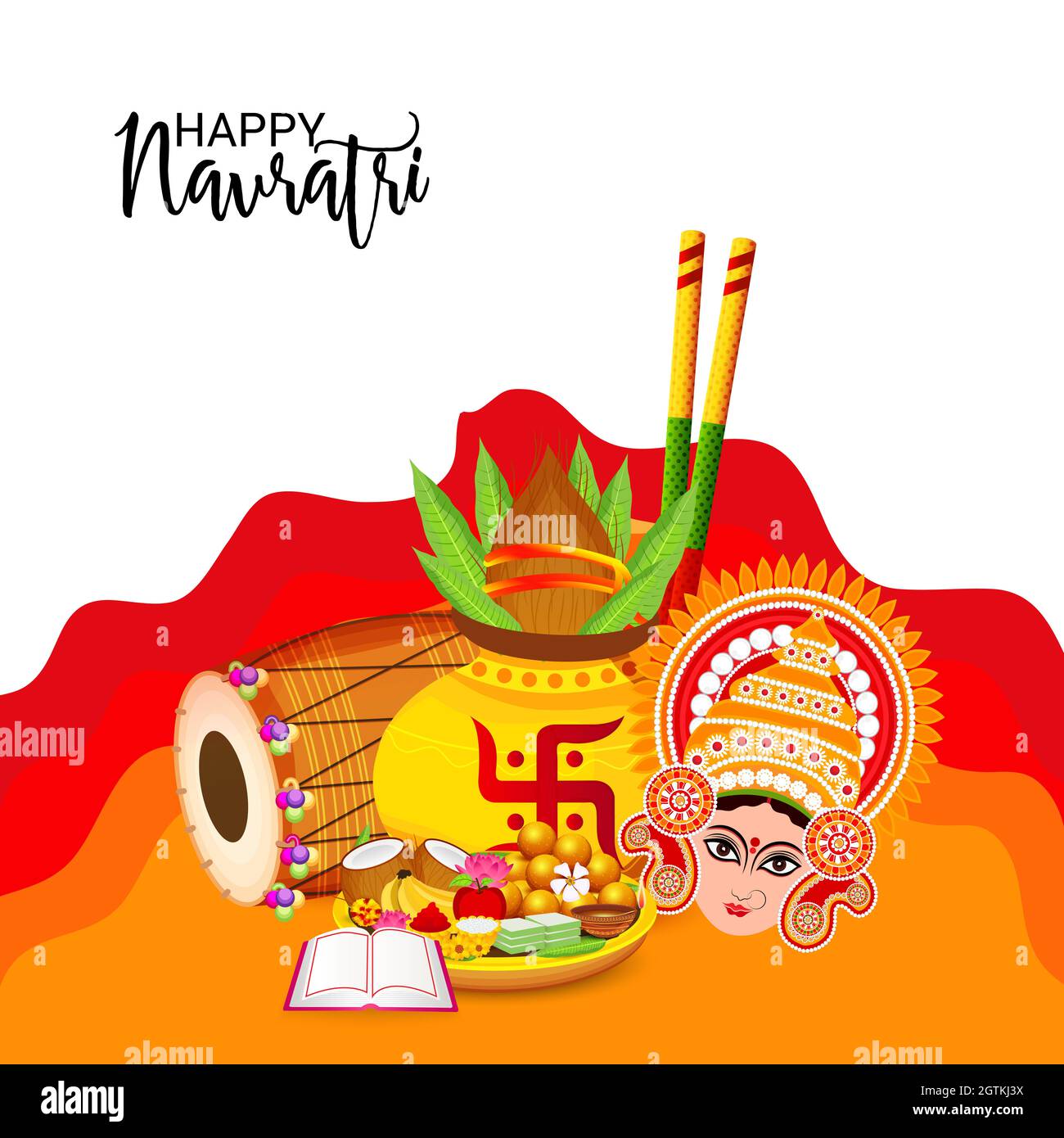 Vector illustration of a Background for Happy Navratri Celebration ...