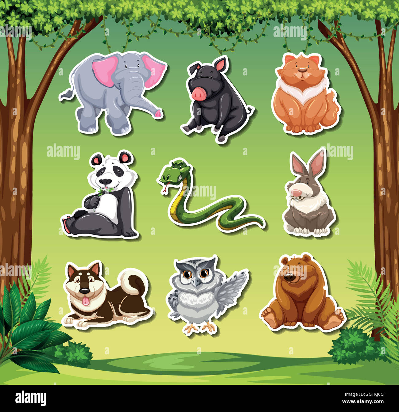 Set of animal sticker Stock Vector Image & Art - Alamy