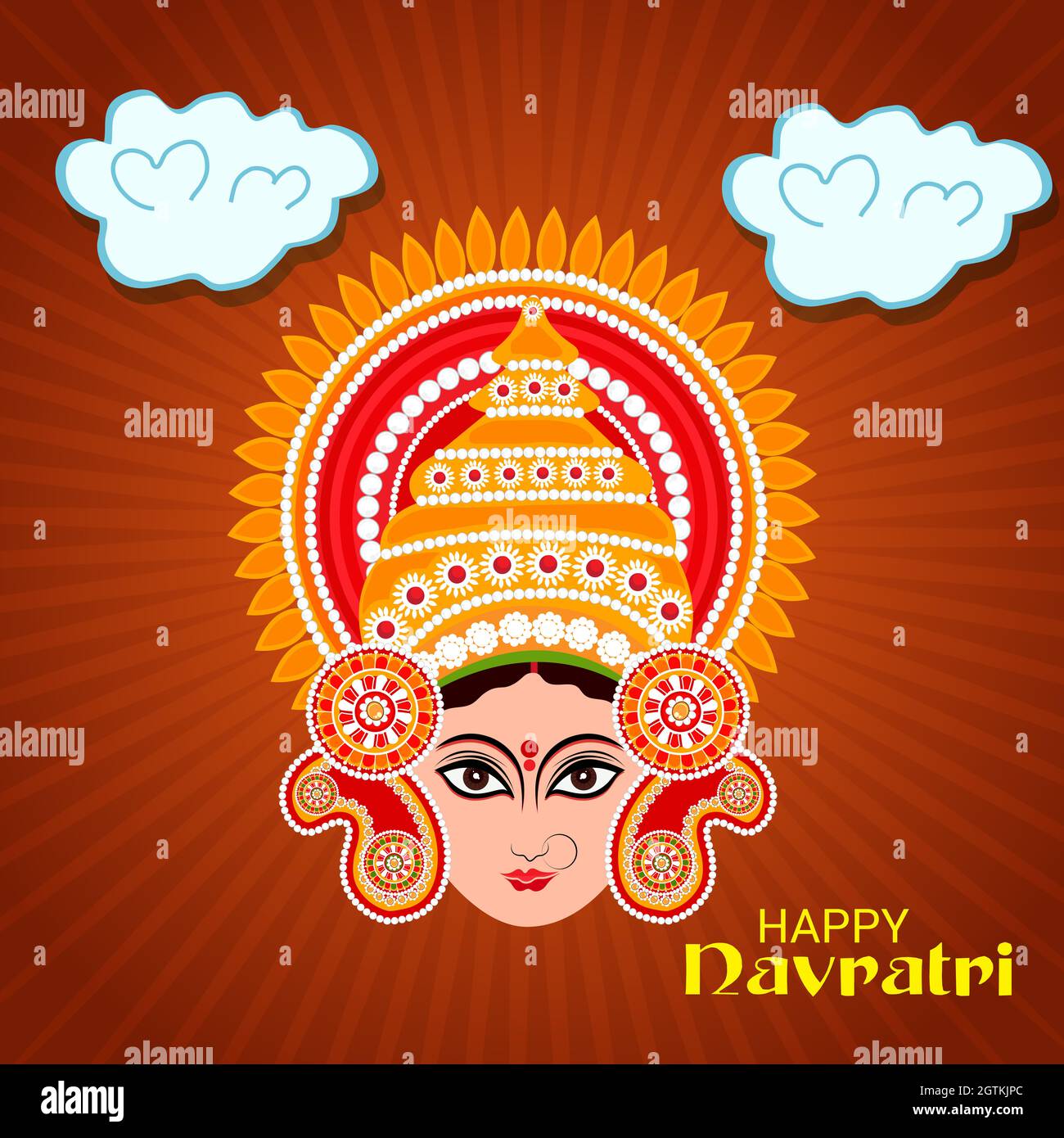 Vector illustration of a Background for Happy Navratri Celebration ...