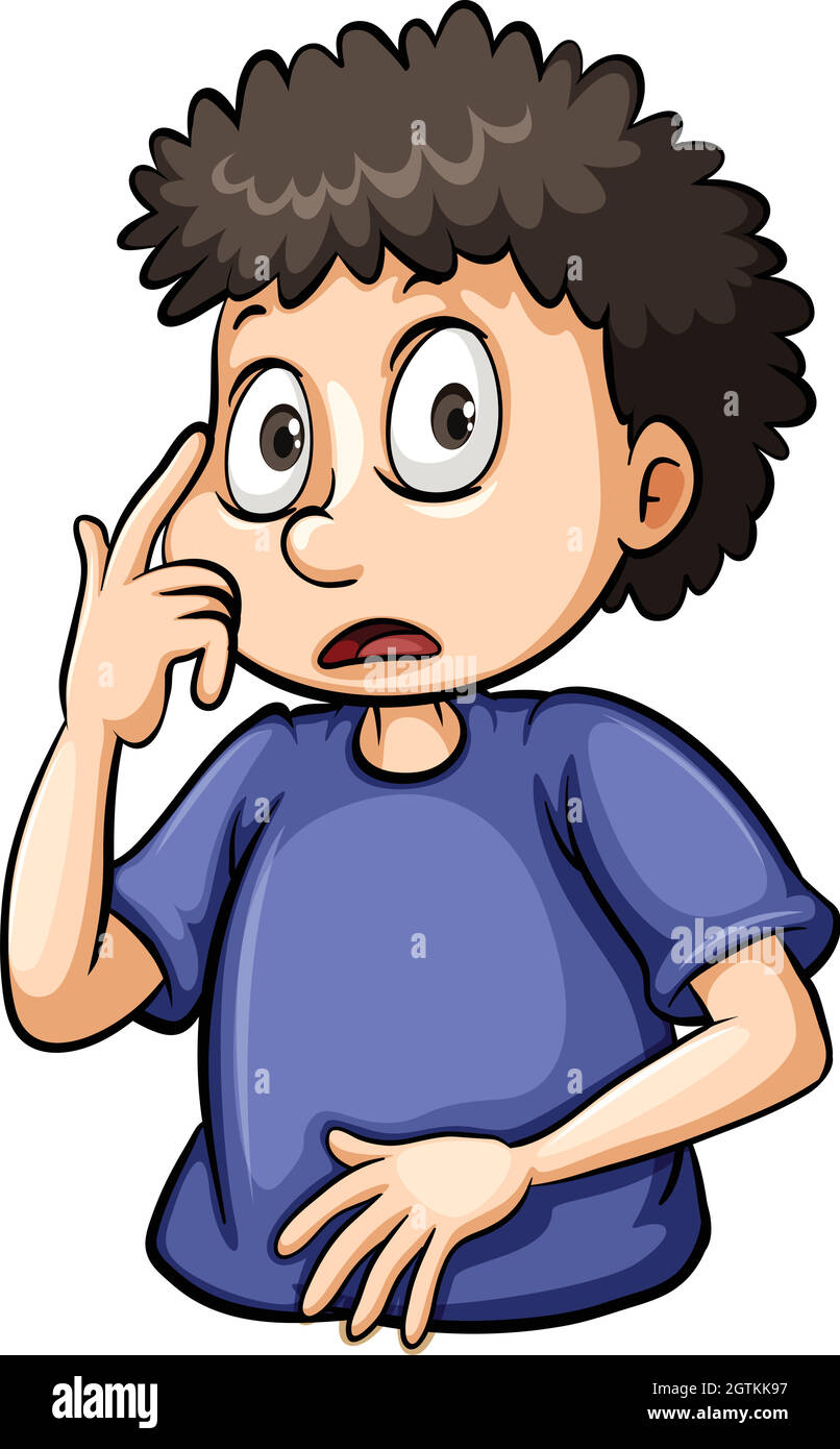 Boy pointing at his eye Stock Vector Image & Art - Alamy