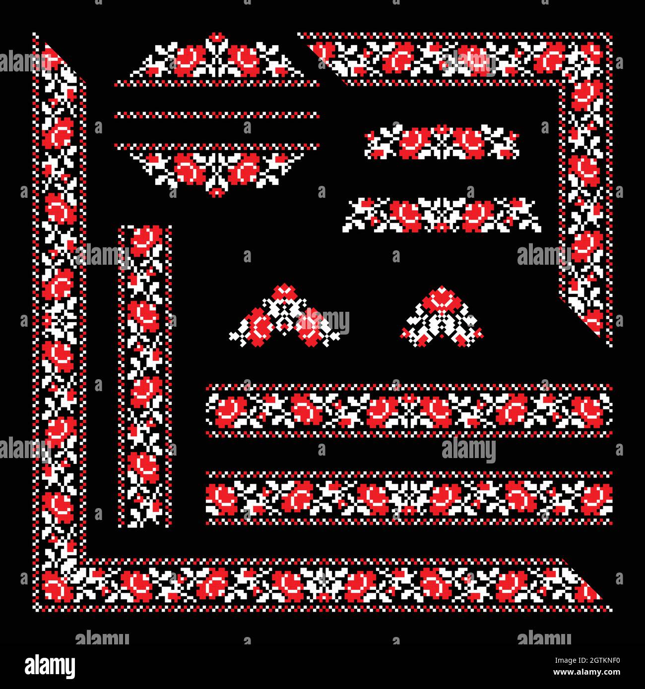 Vector set of folk Ukrainian ornaments: Ukrainian national seamless ...