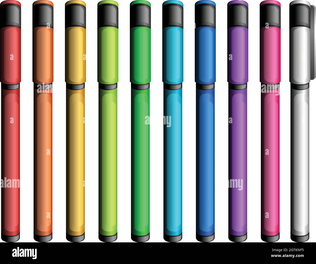 Coloured markers Stock Vector Images - Alamy