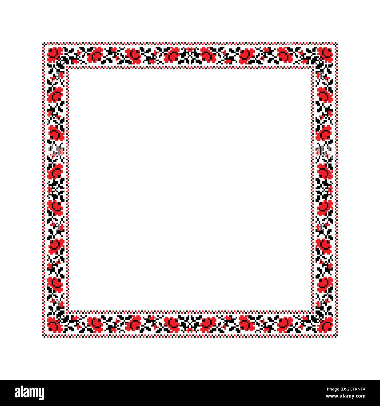 Vector illustration of square frame template with Ukrainian national ...