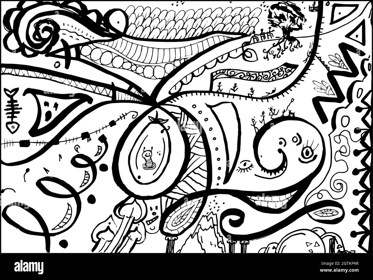 Vector illustration of abstract coloring page book Stock Vector Image ...