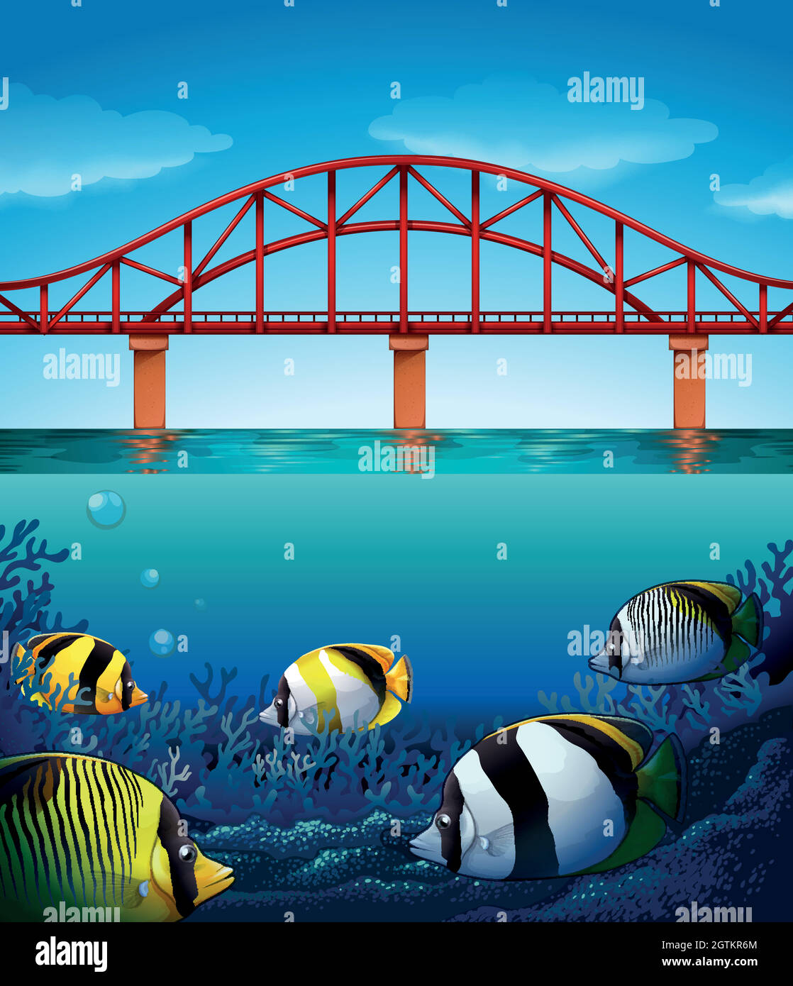 Underwater bridge Stock Vector Images - Alamy