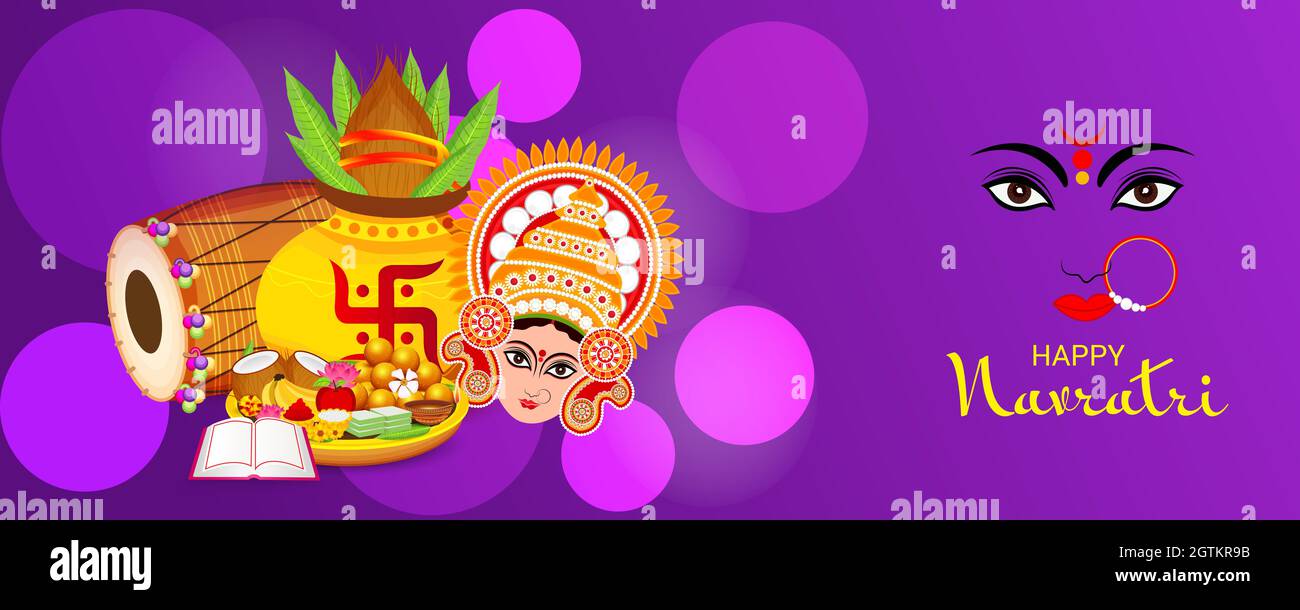 Vector illustration of a Background for Happy Navratri Celebration ...