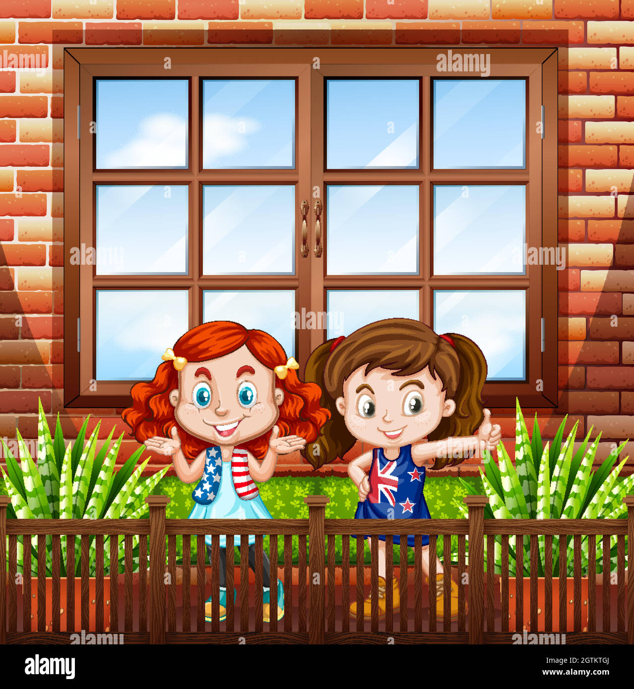 Kids outside Stock Vector Images - Alamy