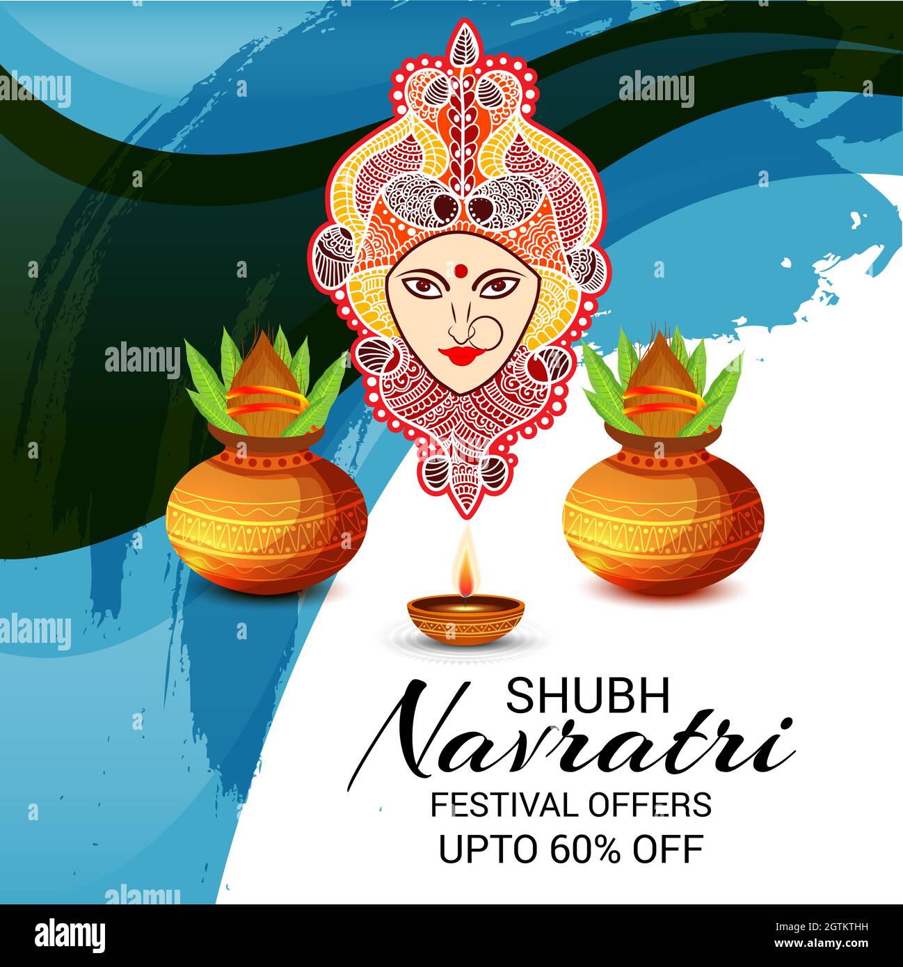 Vector illustration of a Background for Happy Navratri Celebration ...