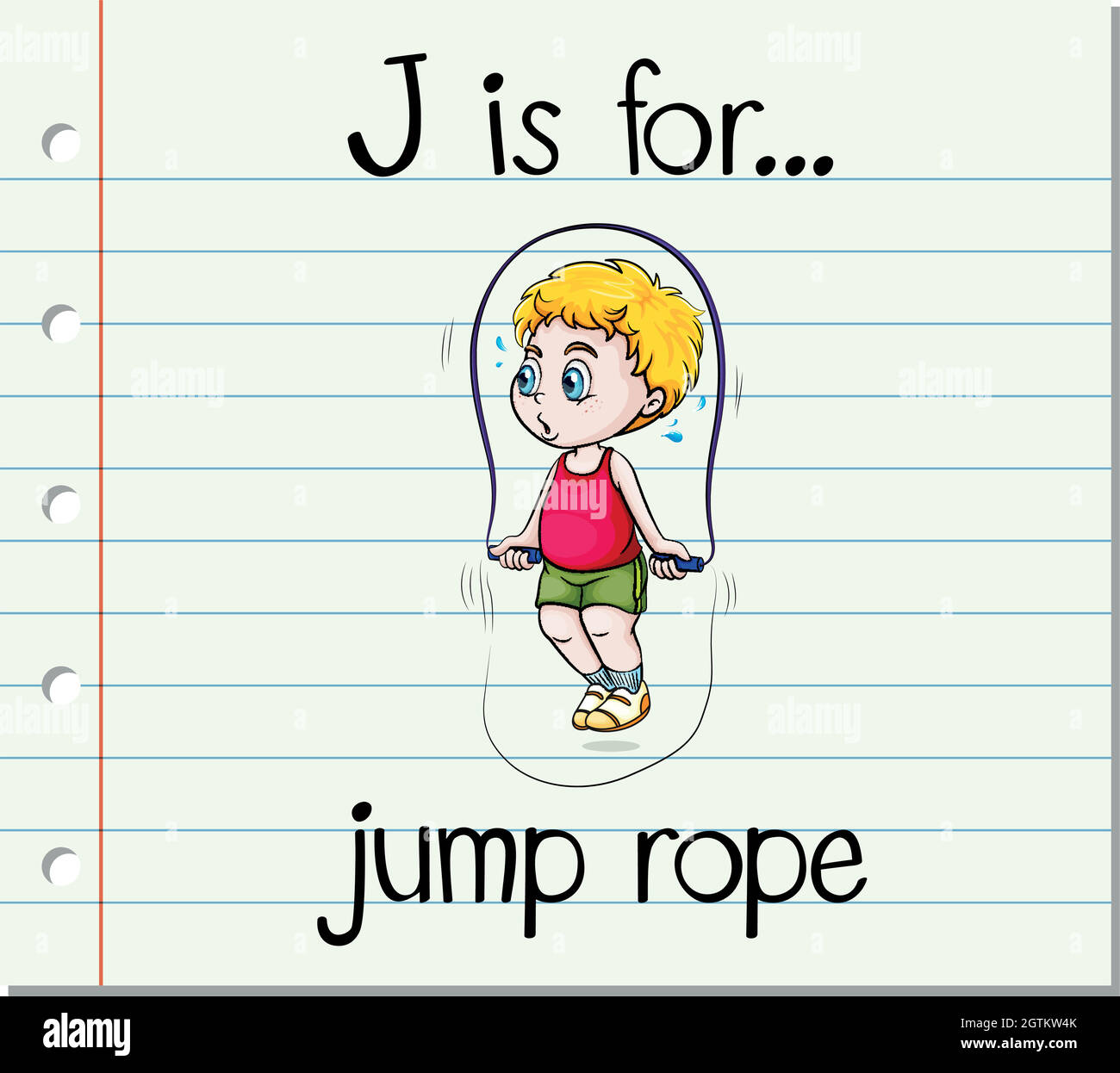 Flashcard letter J is for jump rope Stock Vector Image & Art - Alamy