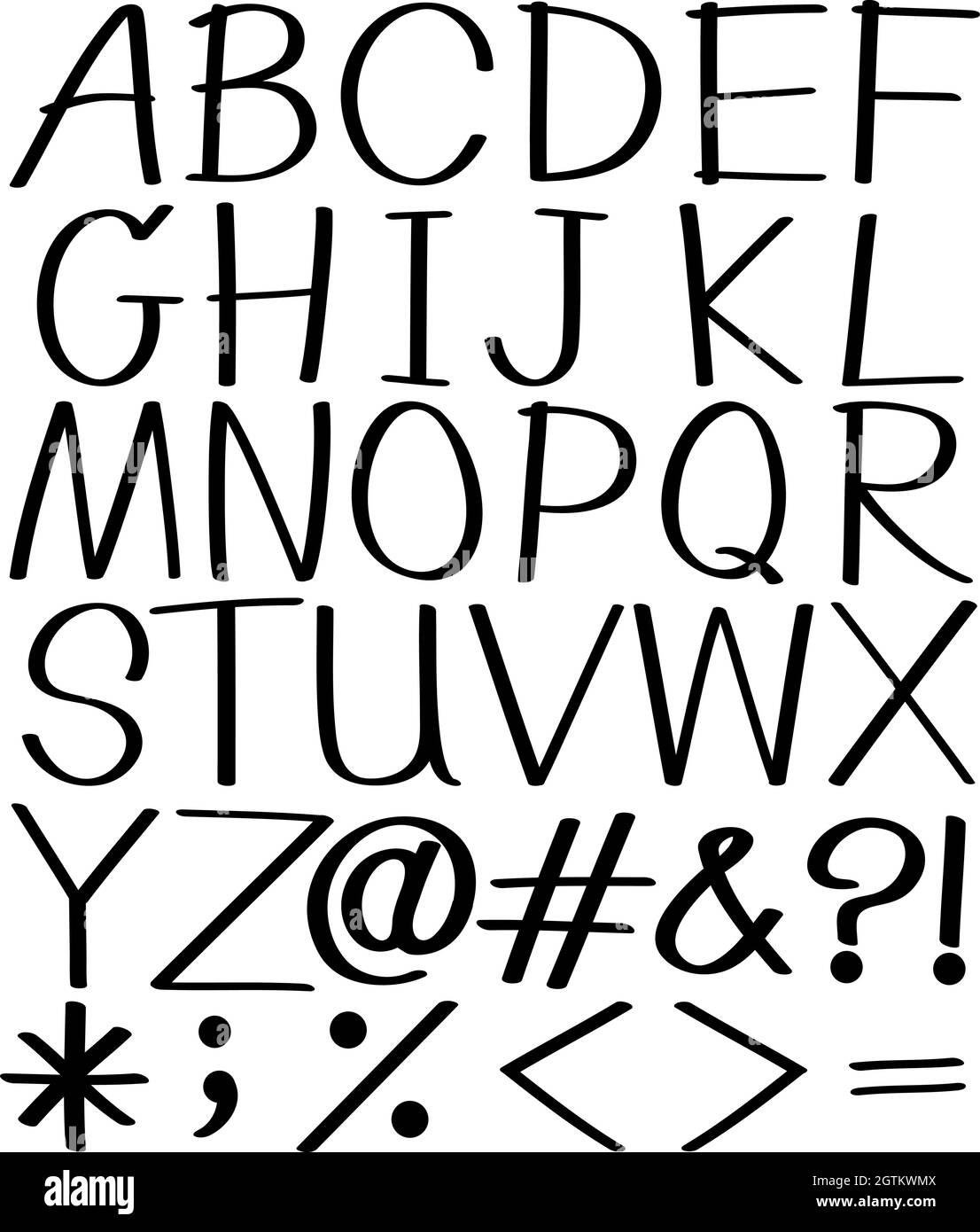 Cartoon alphabets Black and White Stock Photos & Images - Alamy