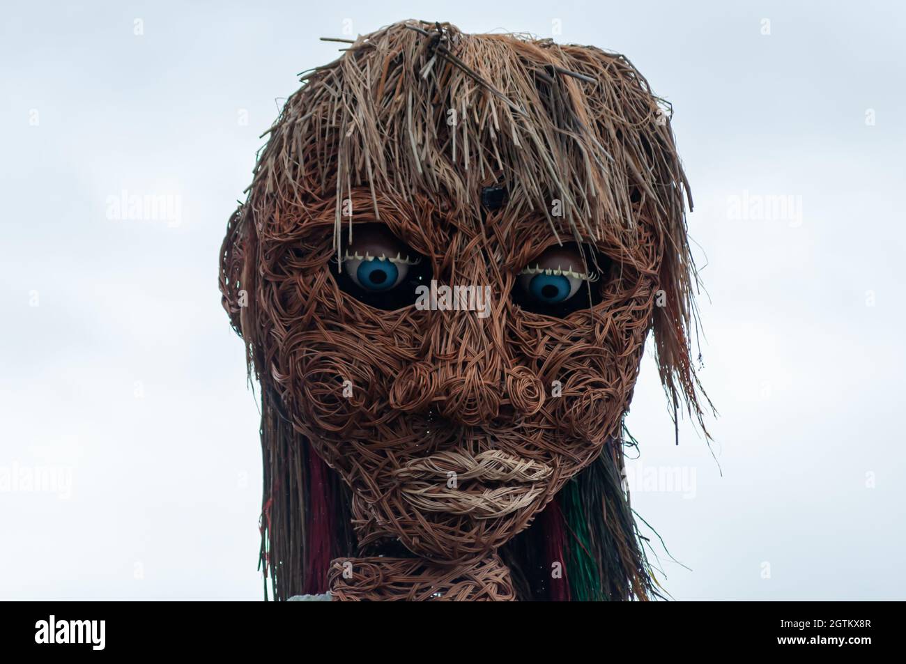 Irvine, Scotland, UK. 2nd October, 2021. A ten metre tall giant puppet ...
