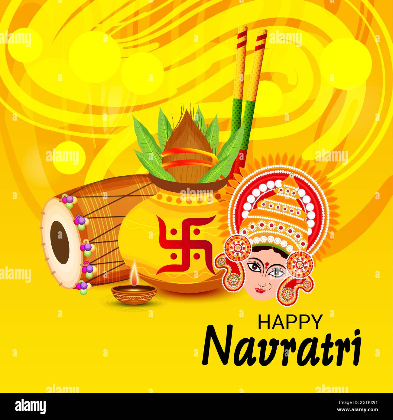 Vector illustration of a Background for Happy Navratri Celebration ...