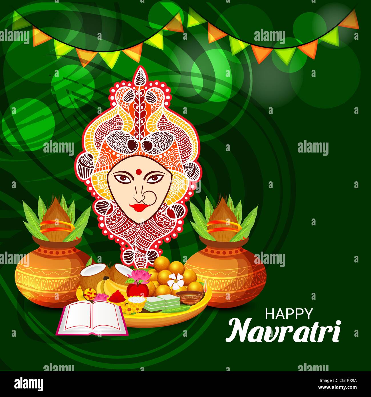 Vector illustration of a Background for Happy Navratri Celebration ...