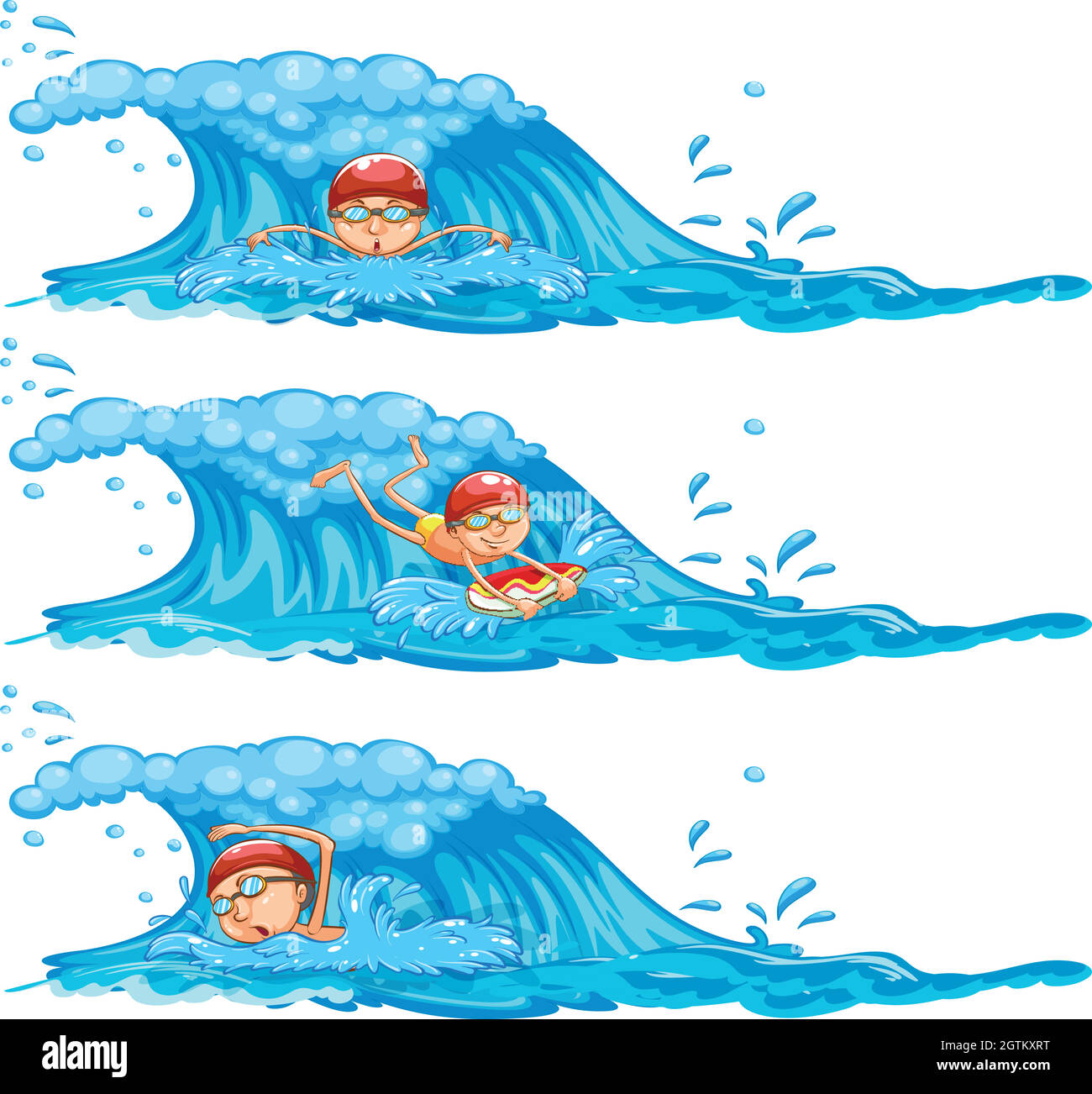 A Set of Man Swimming in Ocean Stock Vector Image & Art - Alamy