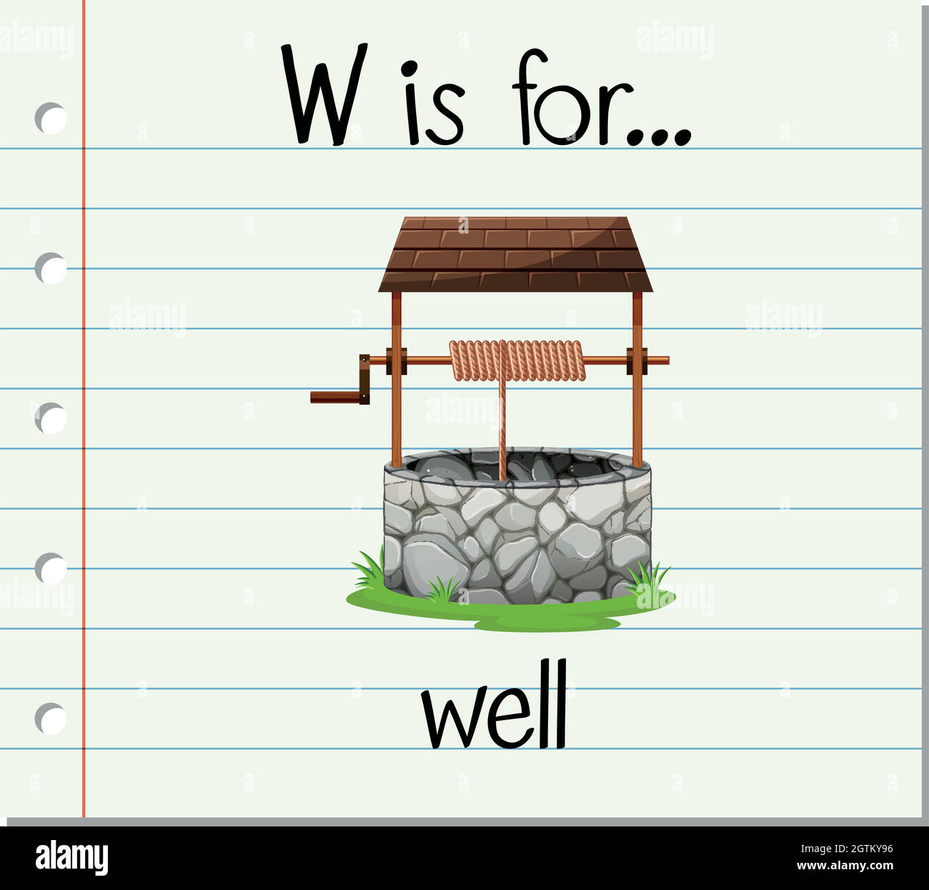 Flashcard letter W is for well Stock Vector Image & Art - Alamy