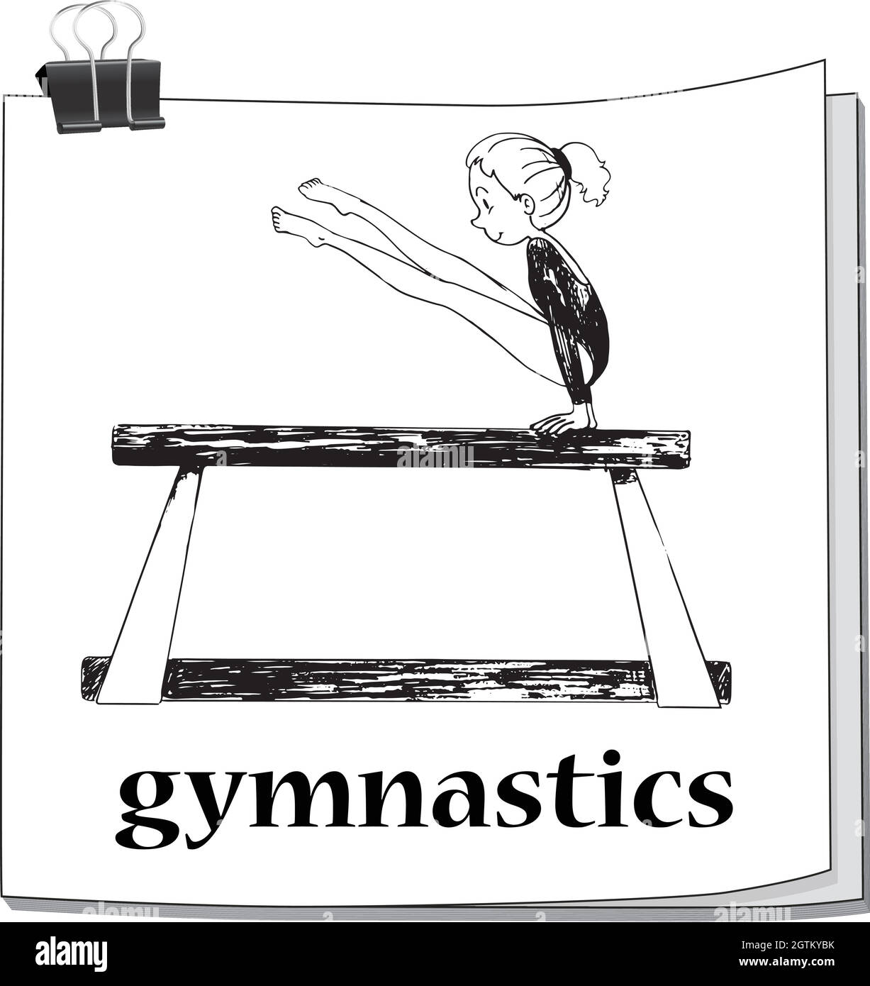 Doodle of girl doing gymnastics Stock Vector Image & Art - Alamy