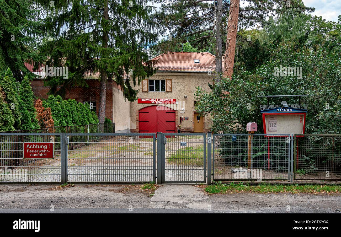 Station Of A Volunteer Fire Brigade In A Rural Area Stock Photo - Alamy