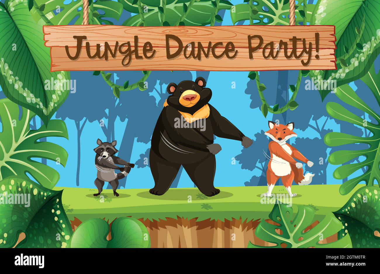 Jungle dance party scene Stock Vector Image & Art - Alamy