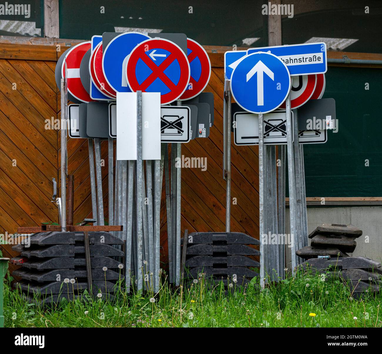 Collection Point For Traffic Signs Stock Photo - Alamy