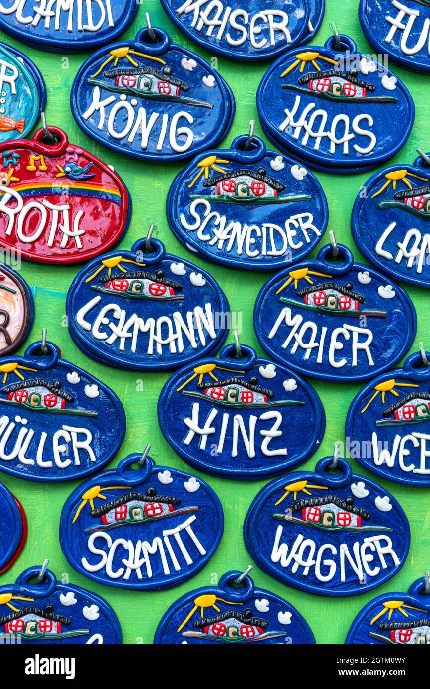 Colorful And Decorative Ceramic Name Badges Stock Photo - Alamy