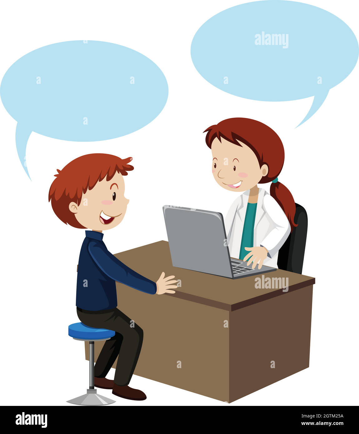 Vector illustration doctor talking Stock Vector Images - Alamy