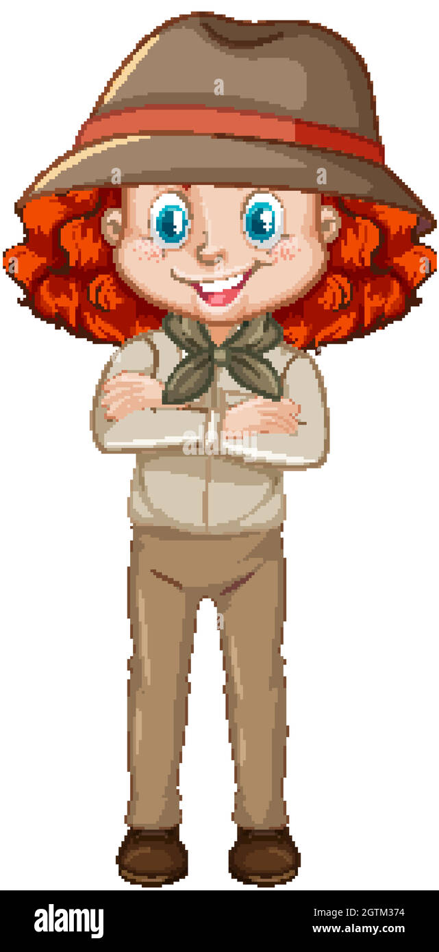 Cartoon illustration girl park ranger hi-res stock photography and ...
