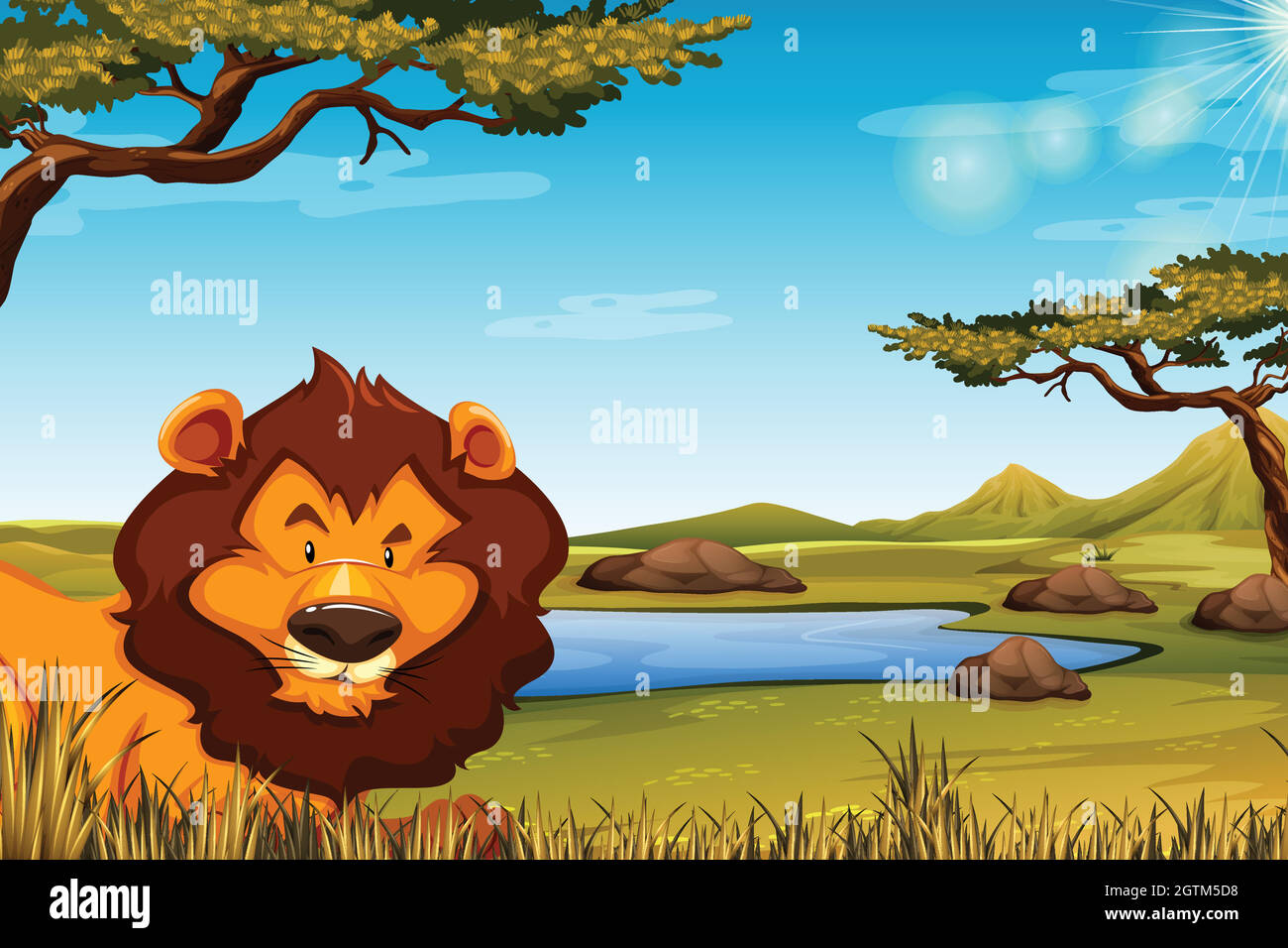 Head by head in landscape Stock Vector Images - Alamy