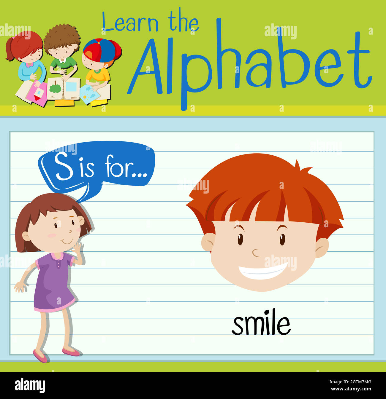 Flashcard letter S is for smile Stock Vector Image & Art - Alamy