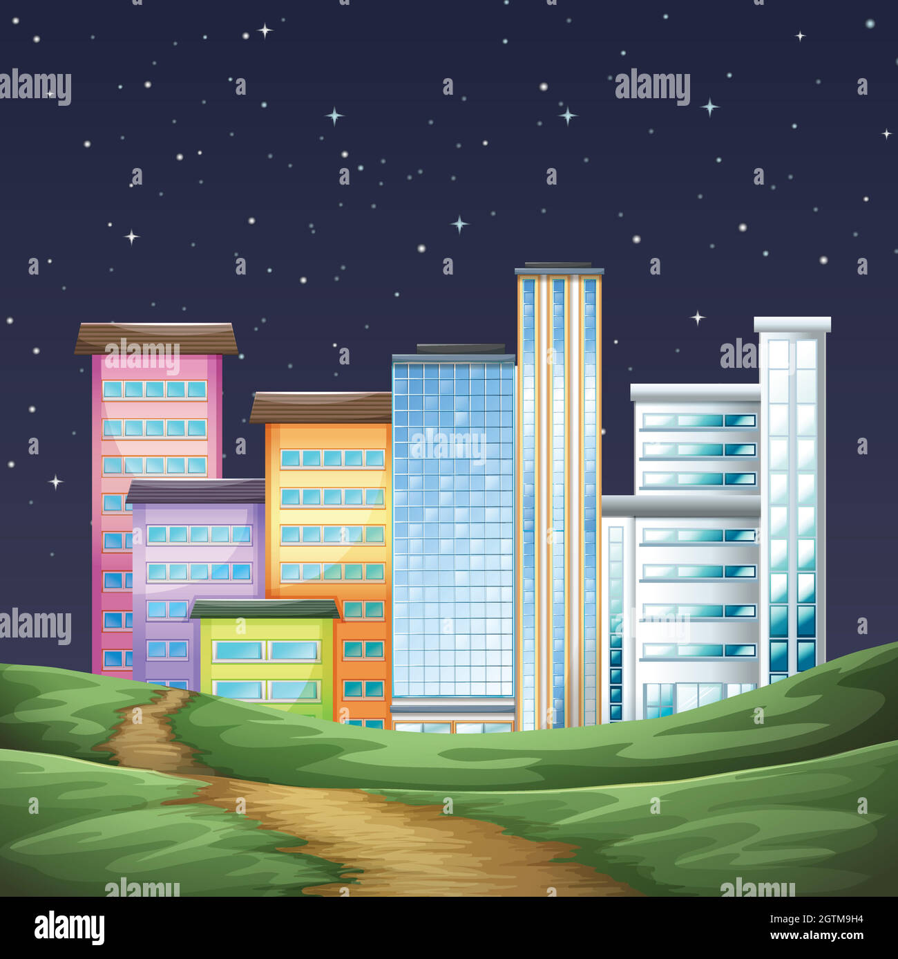 At night park Stock Vector Images - Alamy