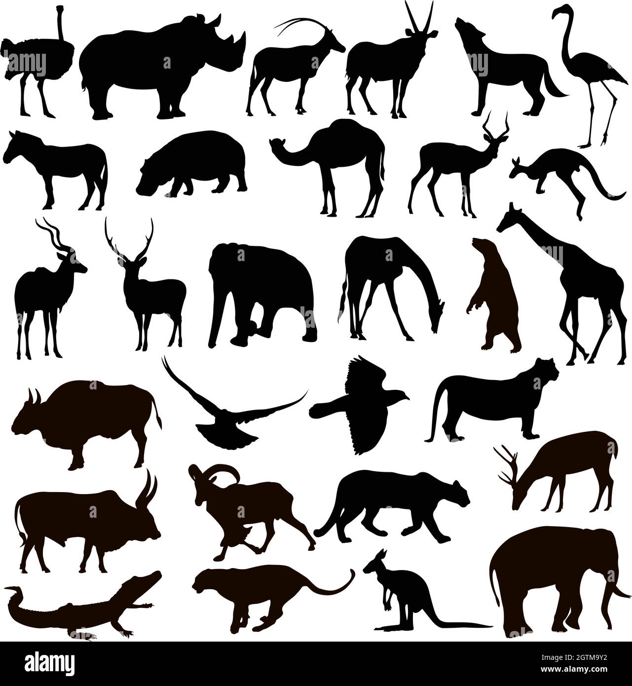 set of animal silhouette Stock Vector Image & Art - Alamy
