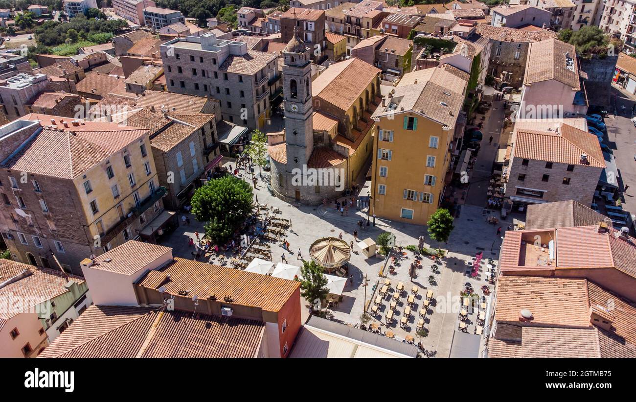 Aerial view of the Bastion de France in Porto-Vecchio in the South of ...