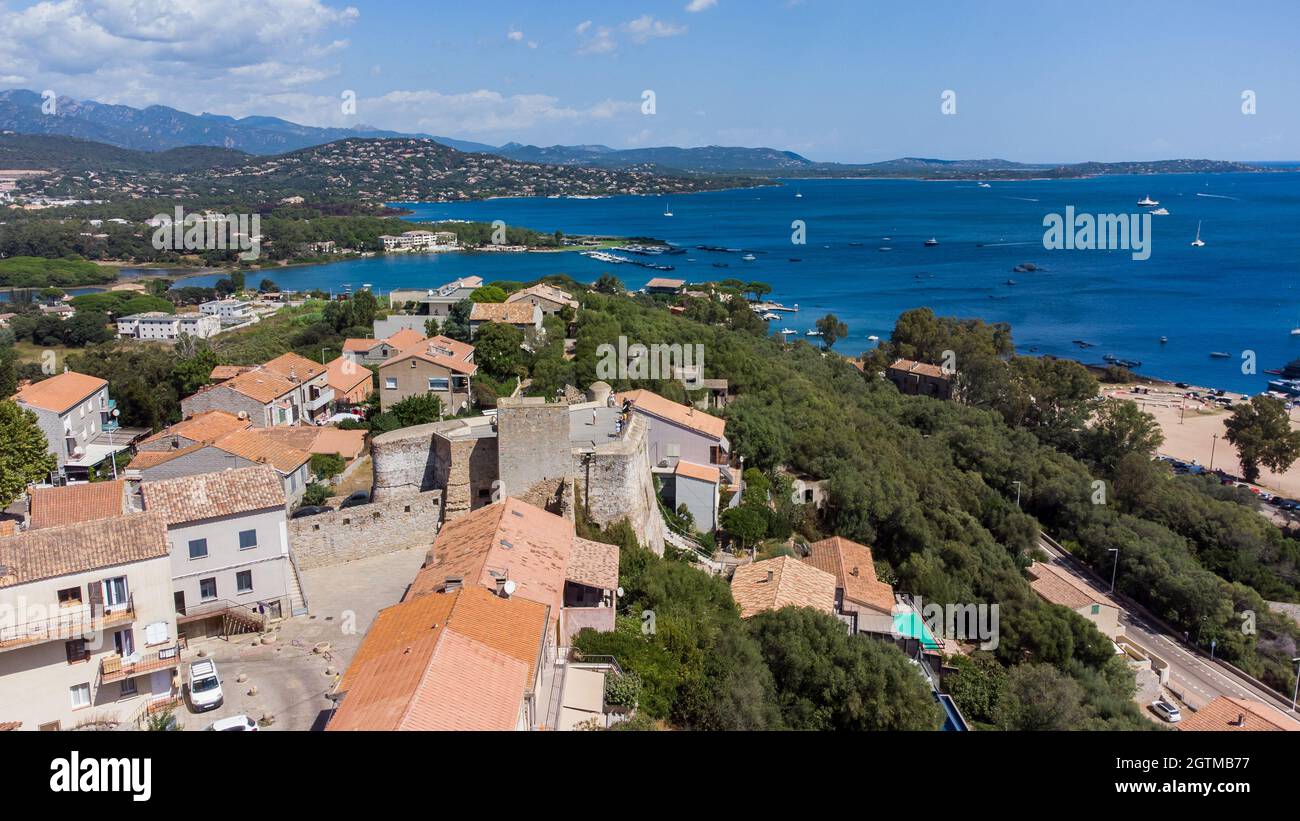Aerial view of the Bastion de France in Porto-Vecchio in the South of ...