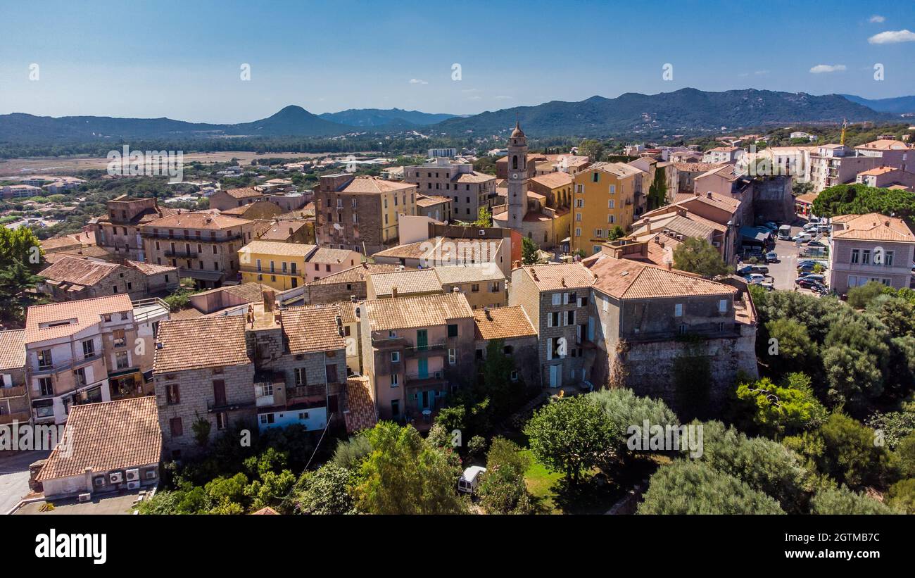 Aerial view of the Bastion de France in Porto-Vecchio in the South of ...