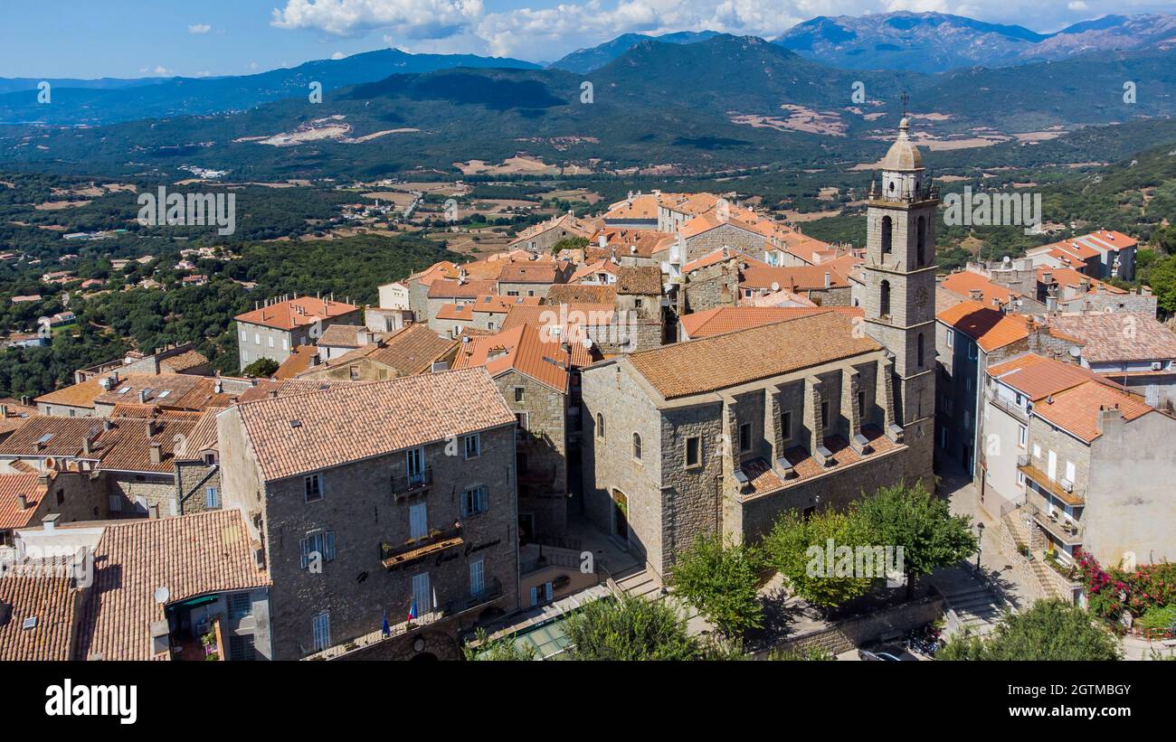 Aerial view of the Liberation Square and Church of Saint Mary of ...