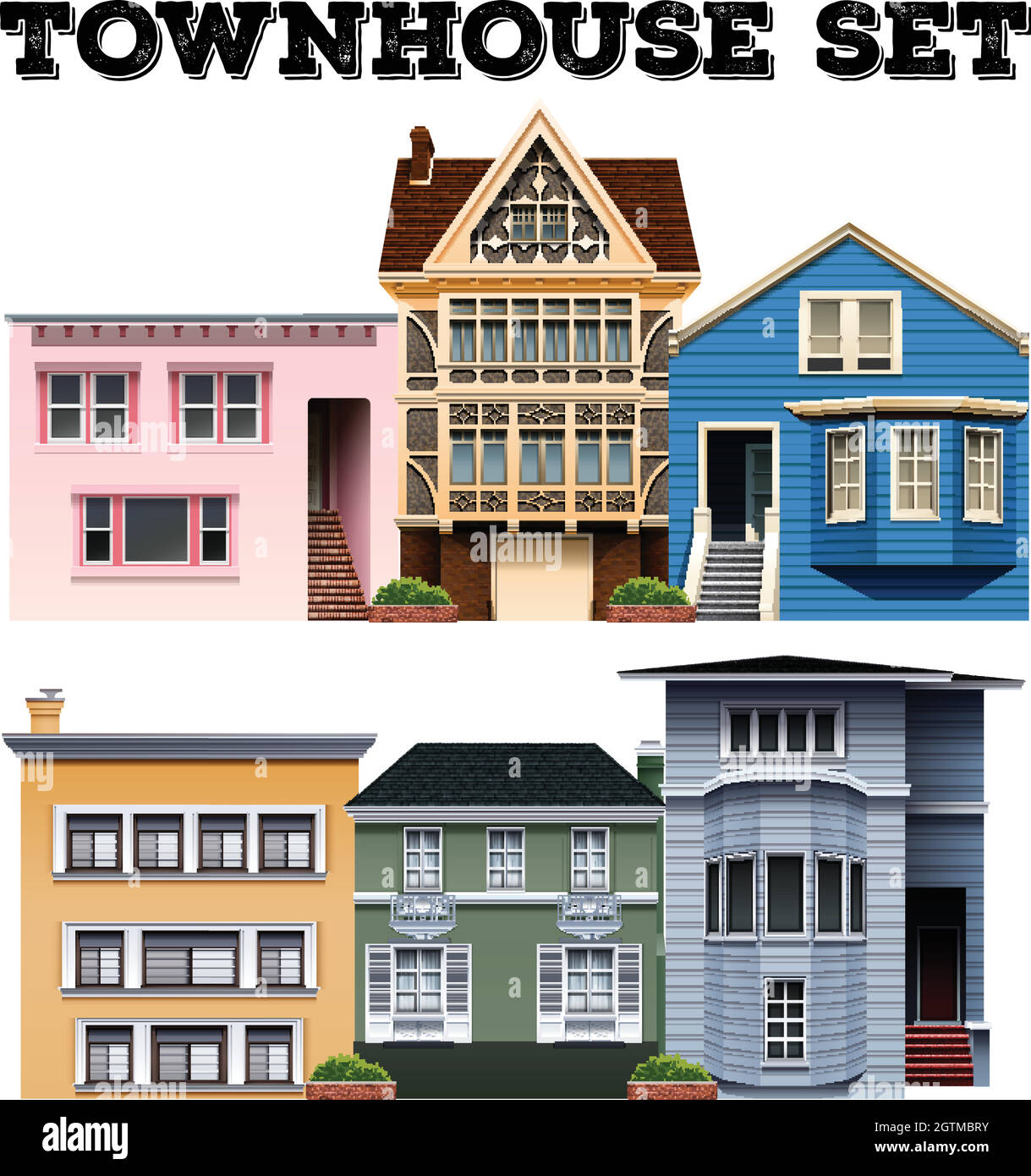 Different design of townhouses Stock Vector Image & Art - Alamy
