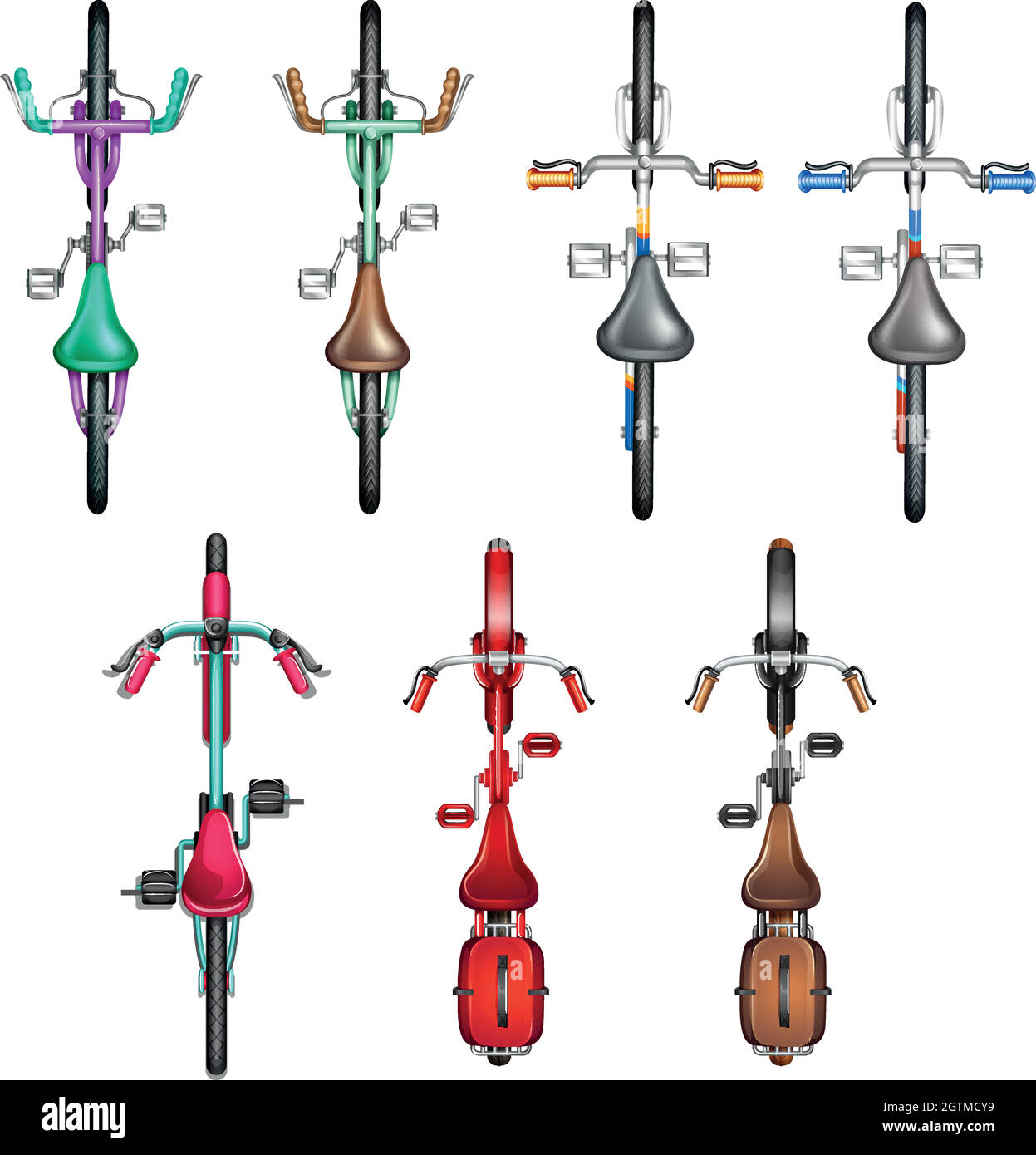 Bicycle aerial view Stock Vector Images - Alamy