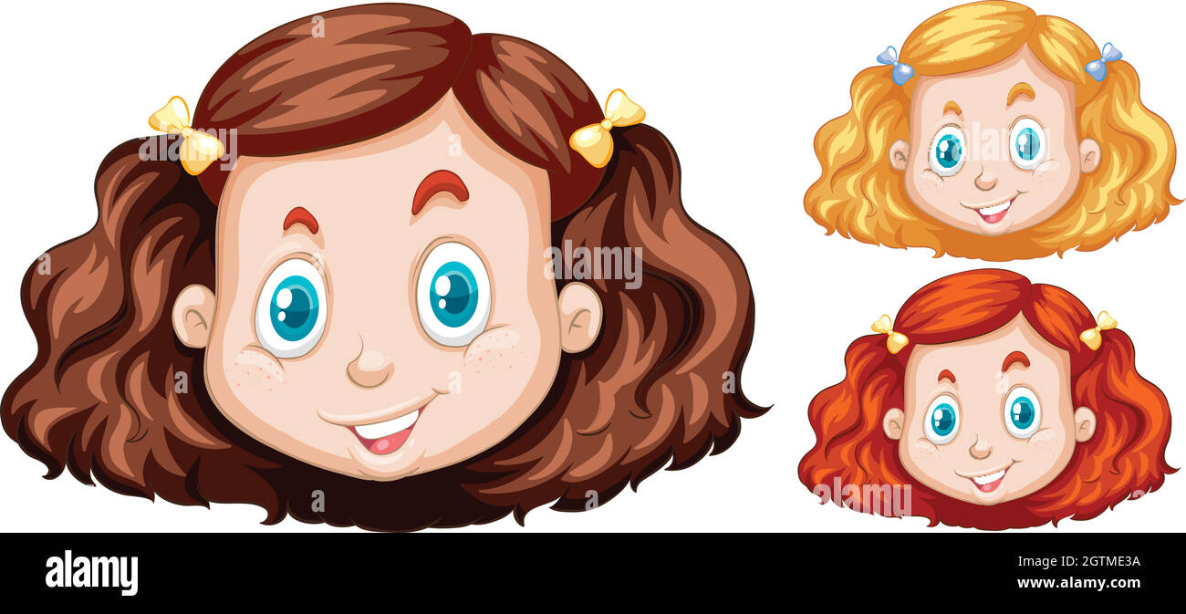 Hairstyle three heads Stock Vector Images - Alamy