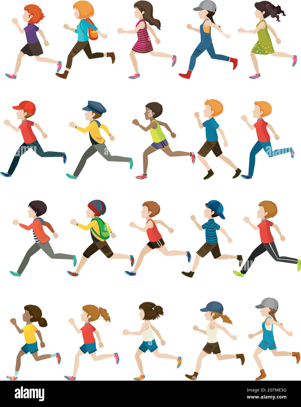 Faceless people running Stock Vector Image & Art - Alamy