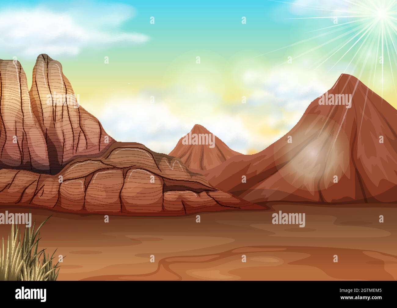 Scene with field of desert Stock Vector Image & Art - Alamy