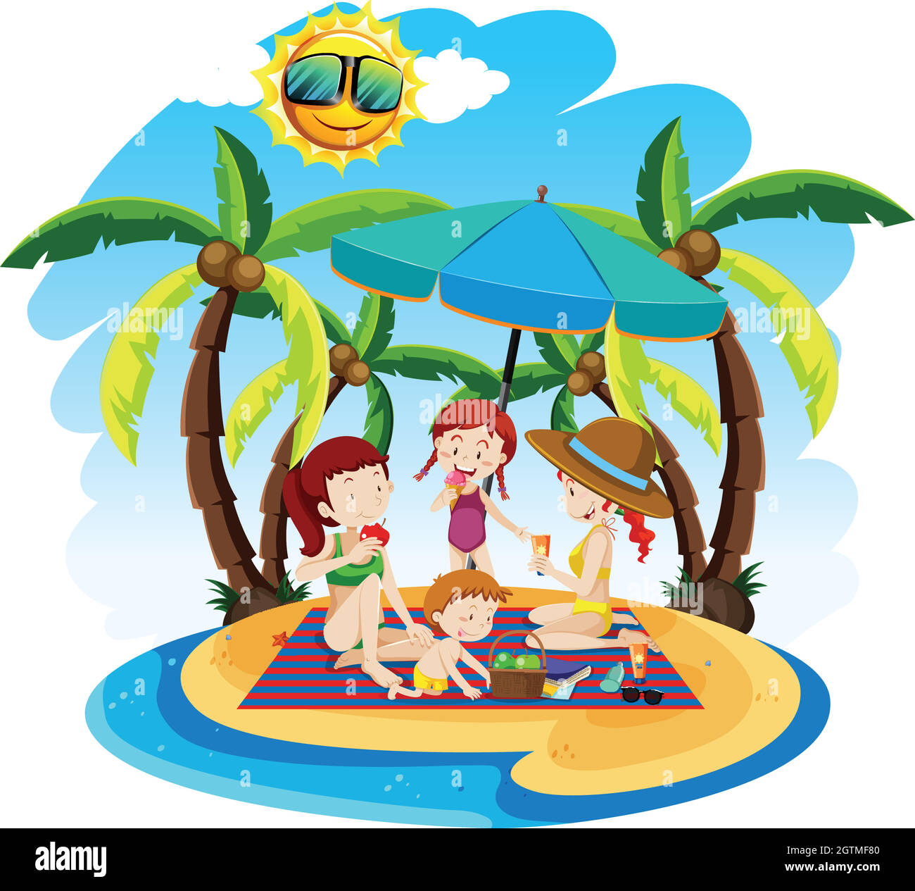 Family summer holiday Stock Vector Images - Alamy