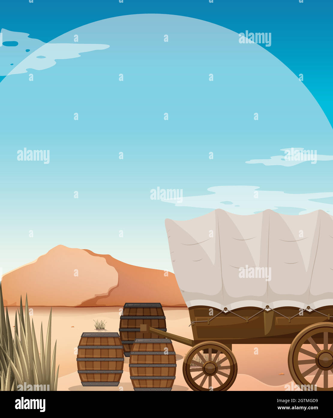 Cart with barrels Stock Vector Images - Alamy