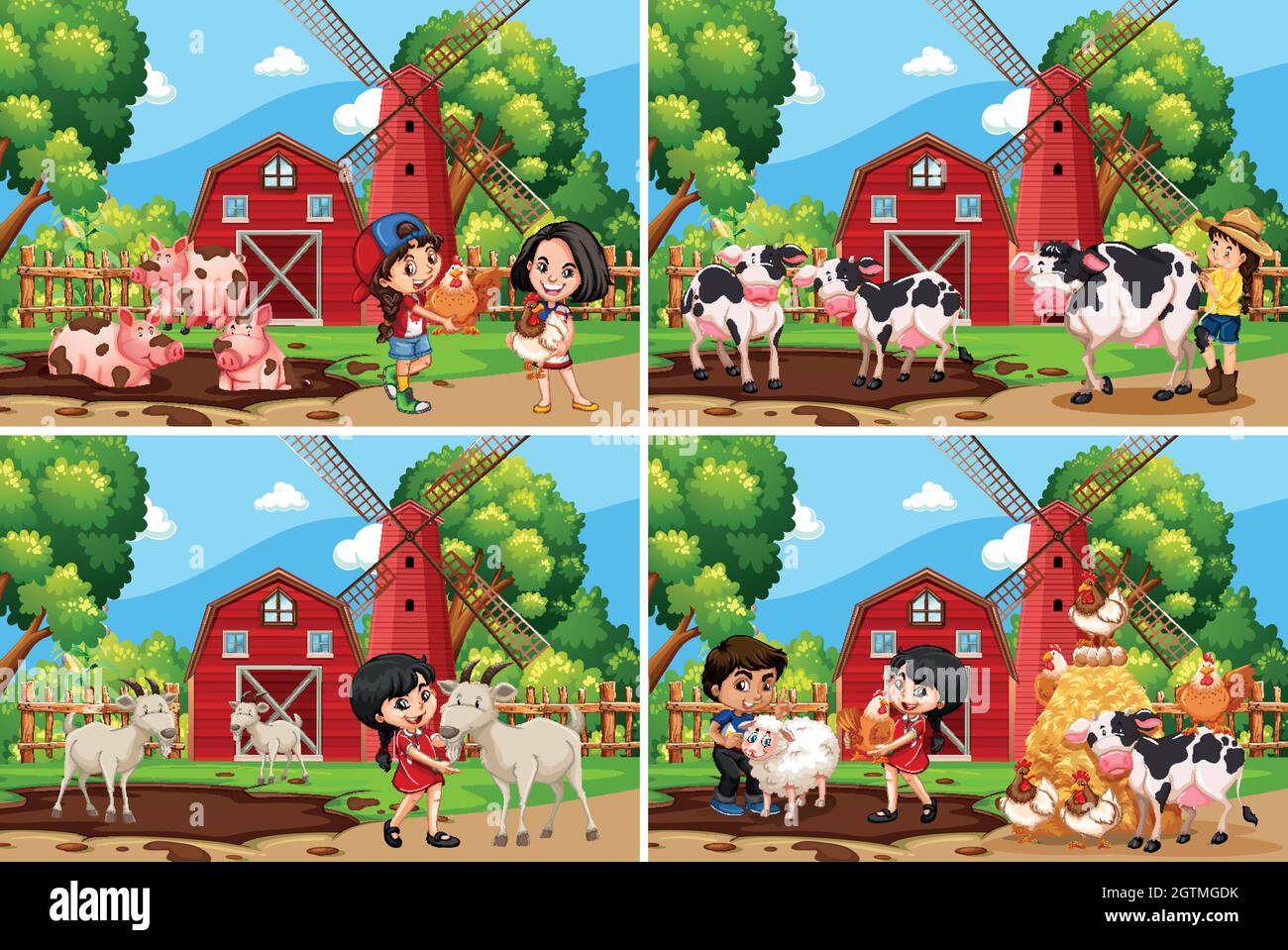 Rural boy Stock Vector Images - Alamy