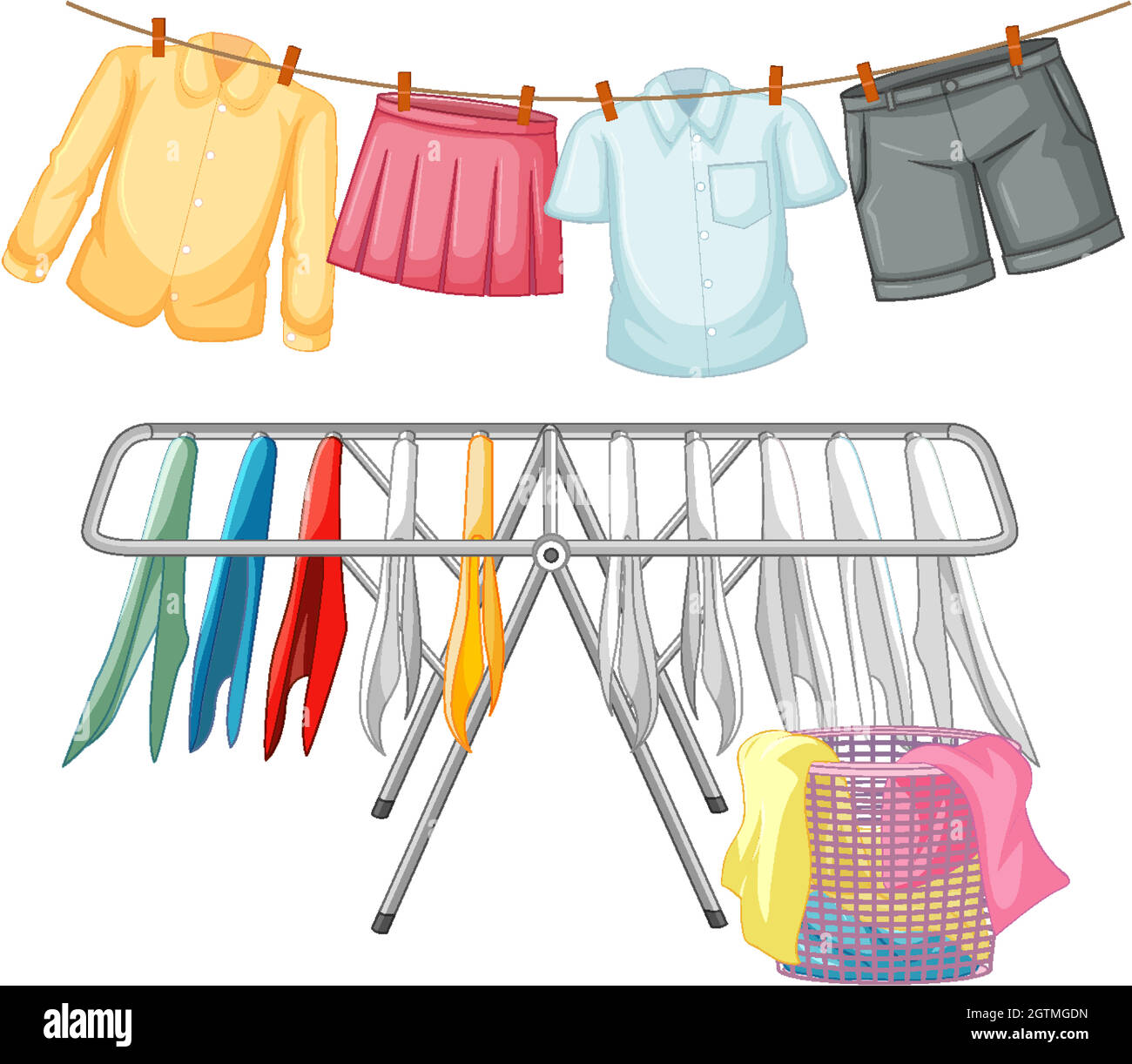 Isolated clothes hanging on white background Stock Vector Image & Art ...