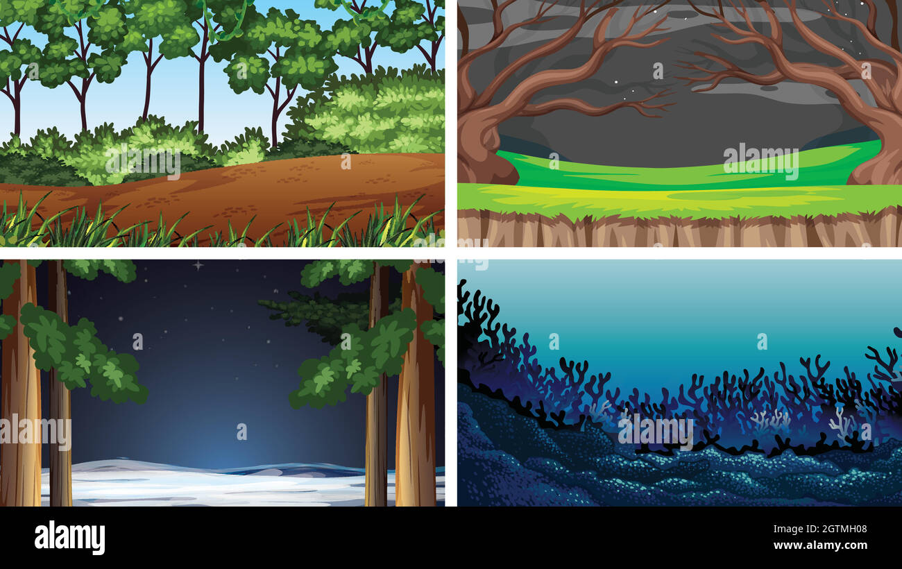 Set of scenes in nature setting Stock Vector Image & Art - Alamy