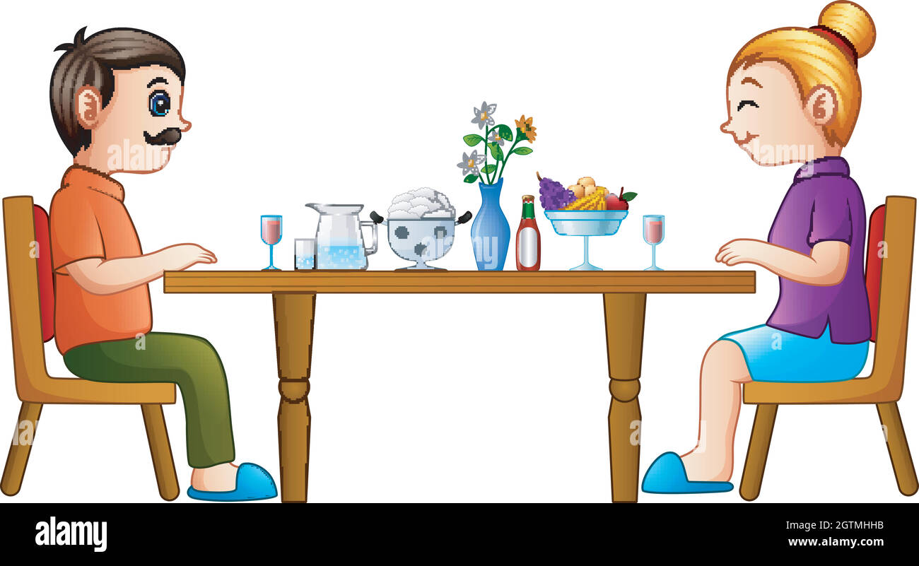 Man sitting at dining table Stock Vector Images - Alamy
