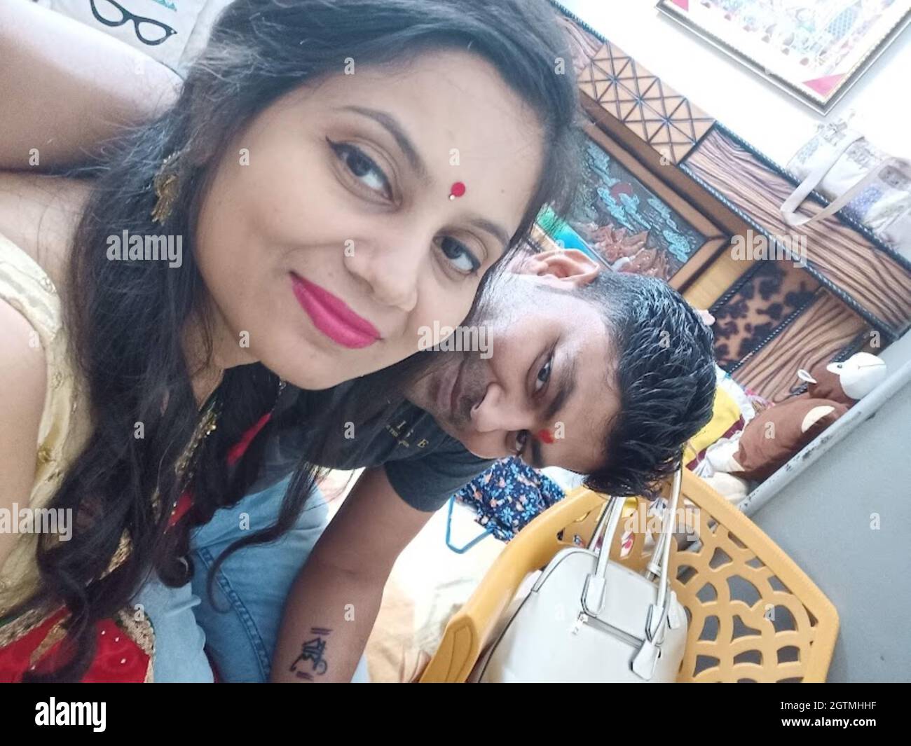 A Portrait Shot of happy romantic couple in love and having fun Stock ...