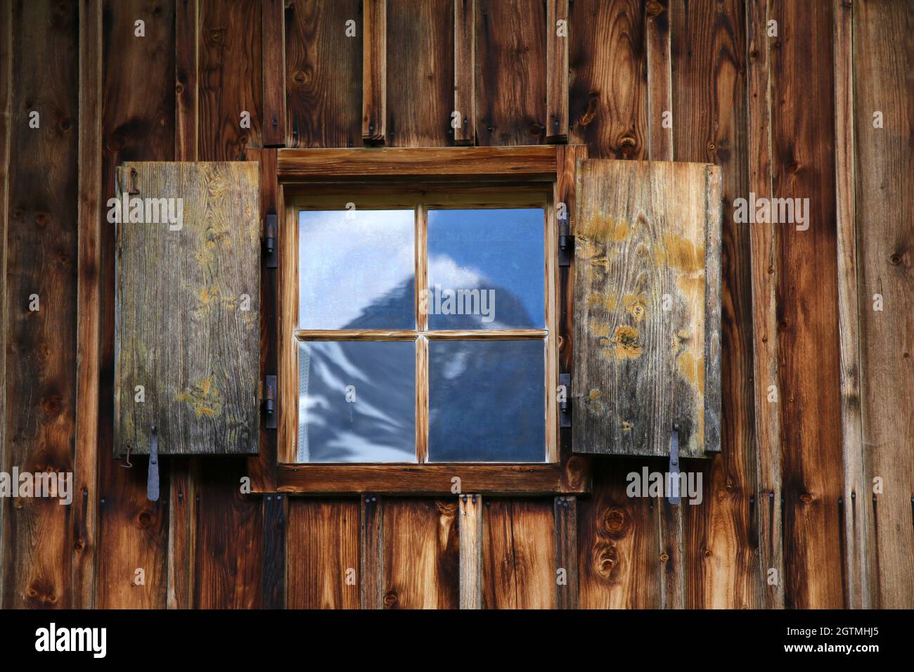 Window Of An Alpine Hut Stock Photo - Alamy
