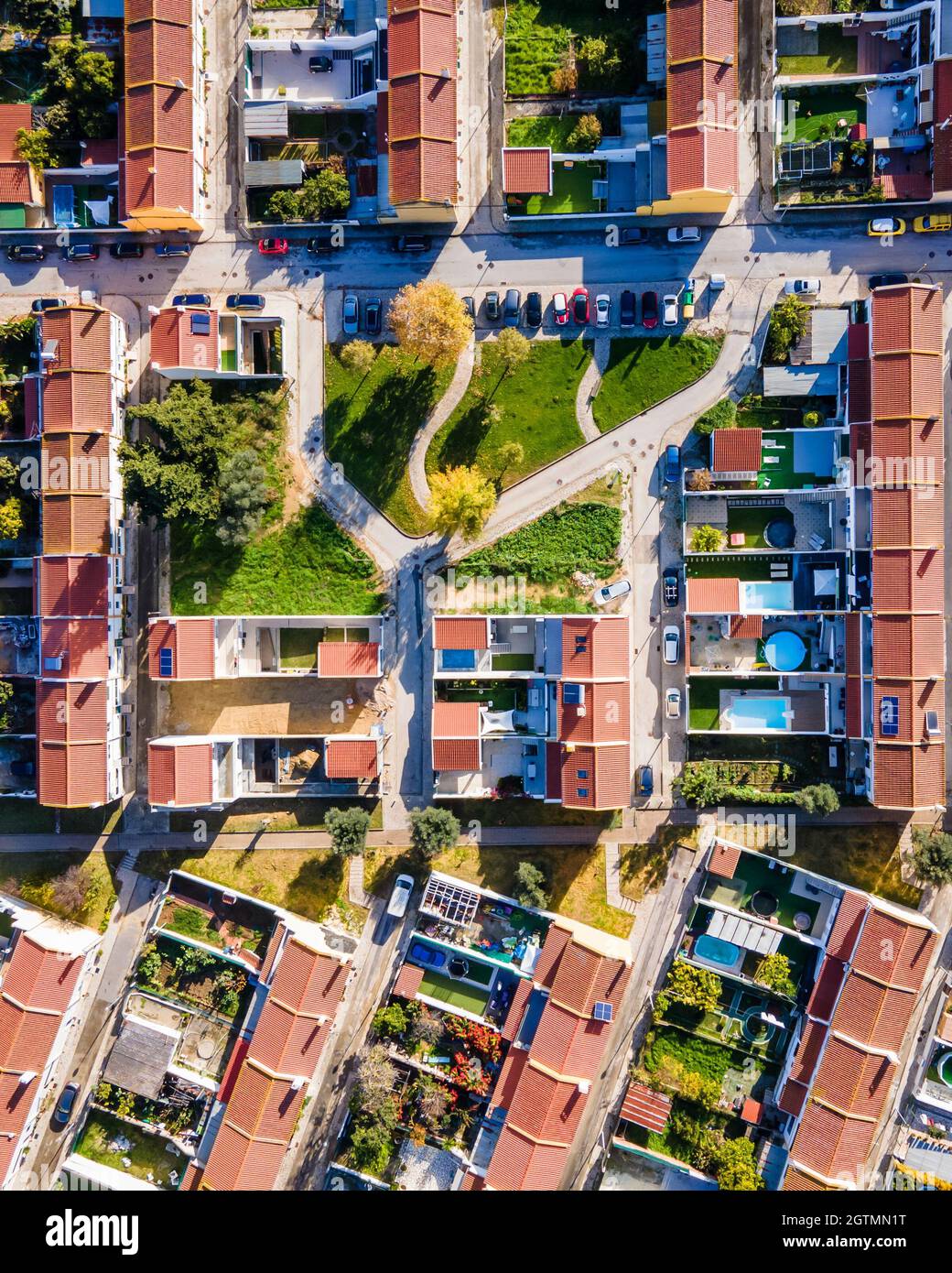 Aerial View Of Residential Buildings Stock Photo - Alamy