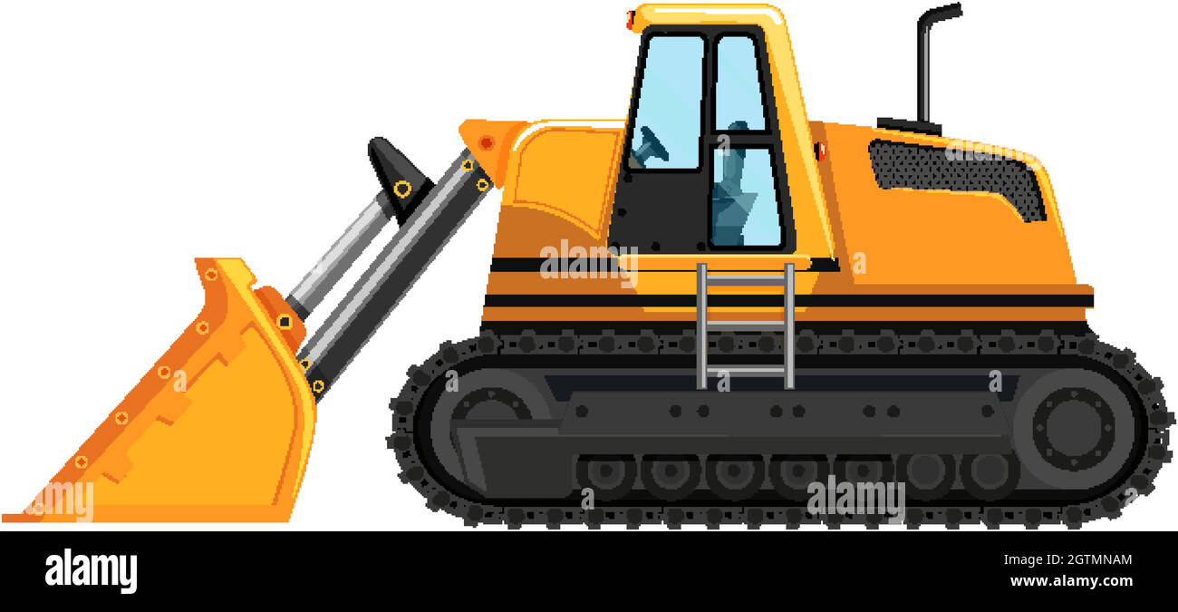 Yellow front loader isolated on white background Stock Vector Image ...