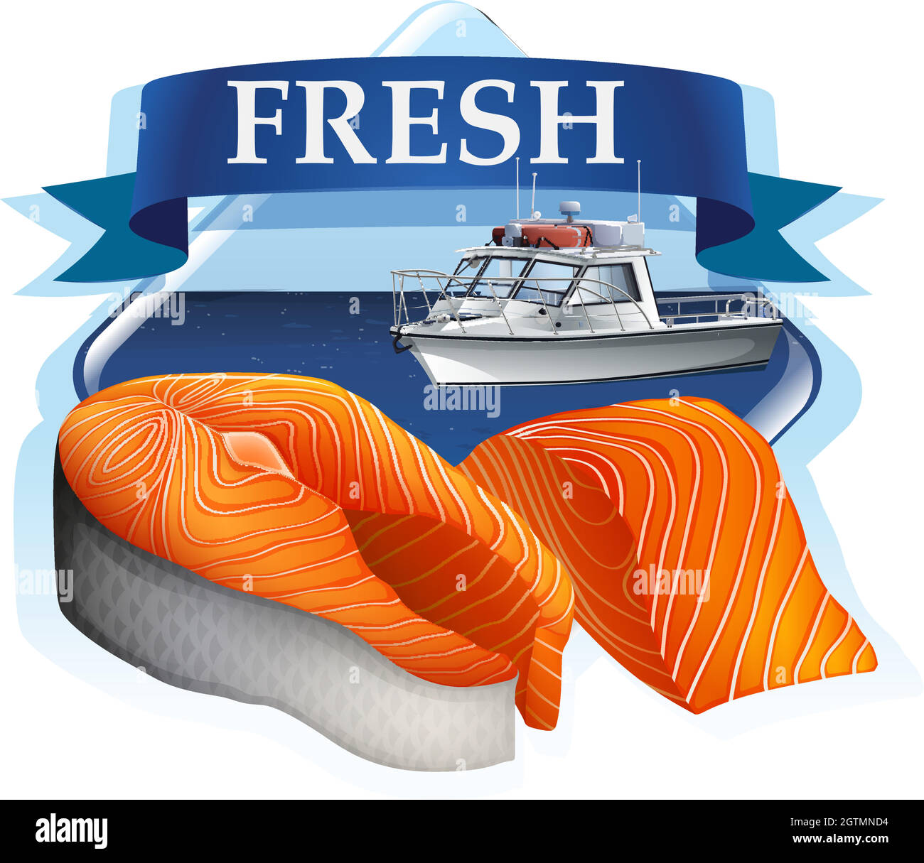 Salmon boat Stock Vector Images - Alamy